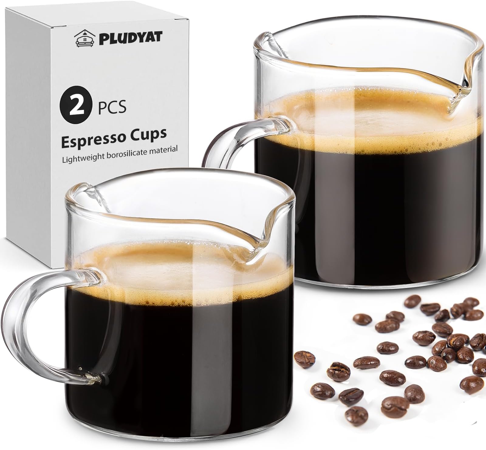 Amazon.com | Mcupper 2 Pack Espresso Cups 4 OZ, Double Spouts Cups with ...