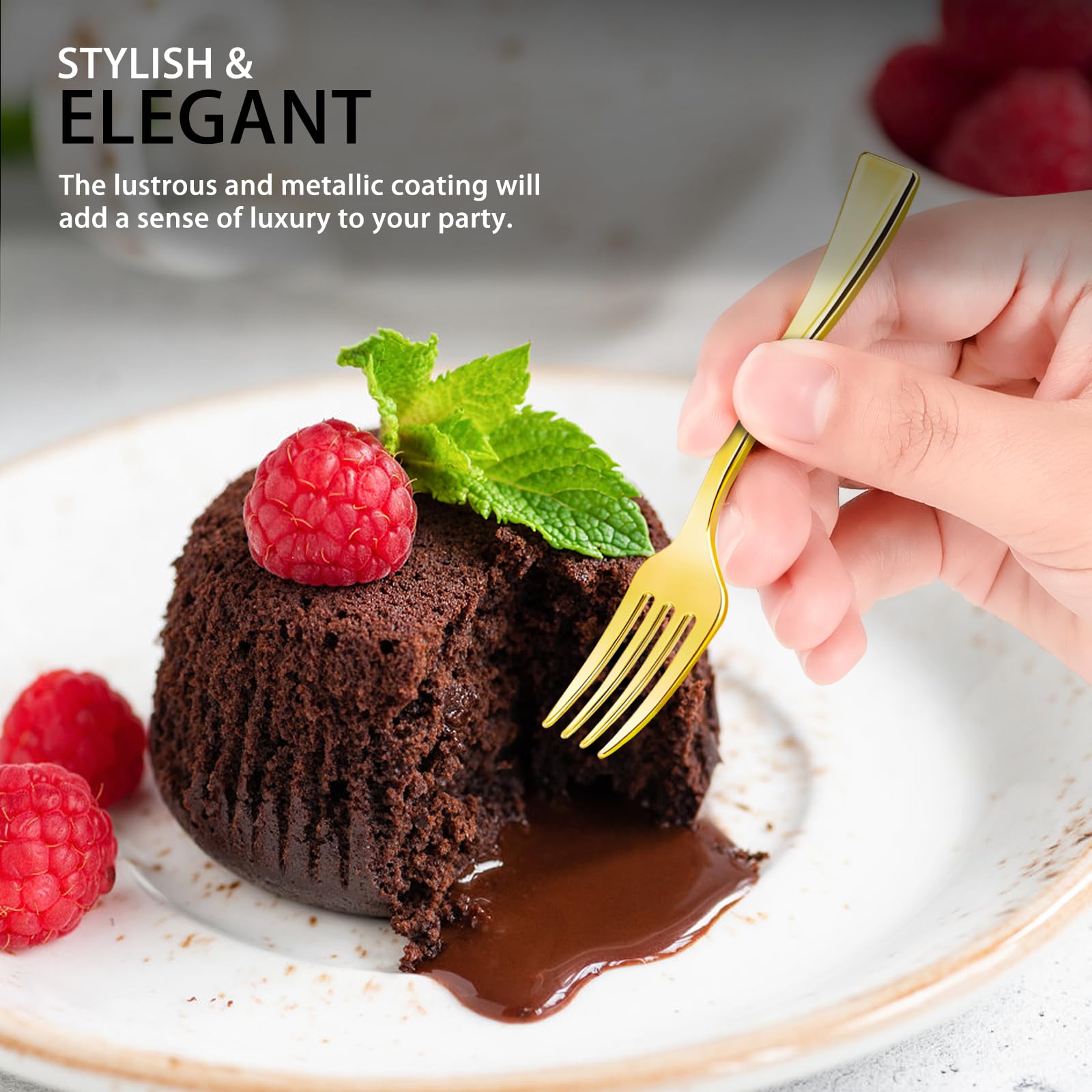 Snapklik.com : 4 Inch Gold Plastic Mini Forks, 100 Pack Disposable ...