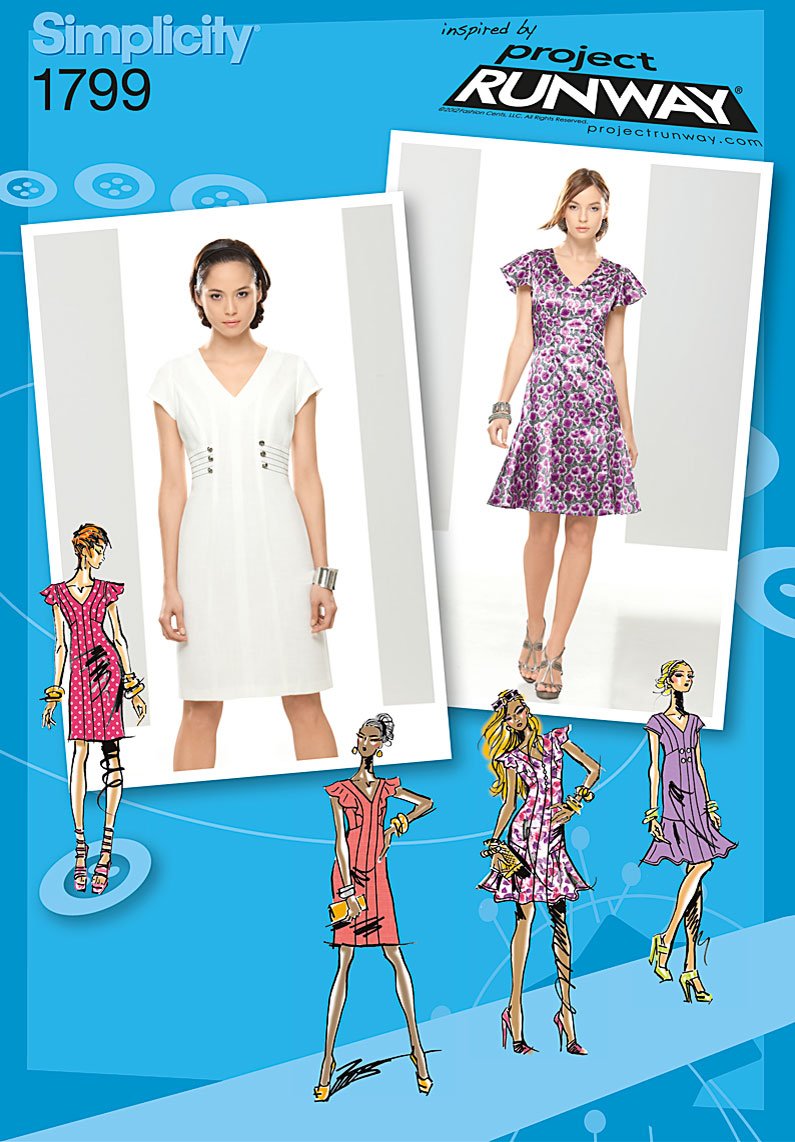Amazon.com: Simplicity Project Runway Collection 1799 Misses Dresses ...