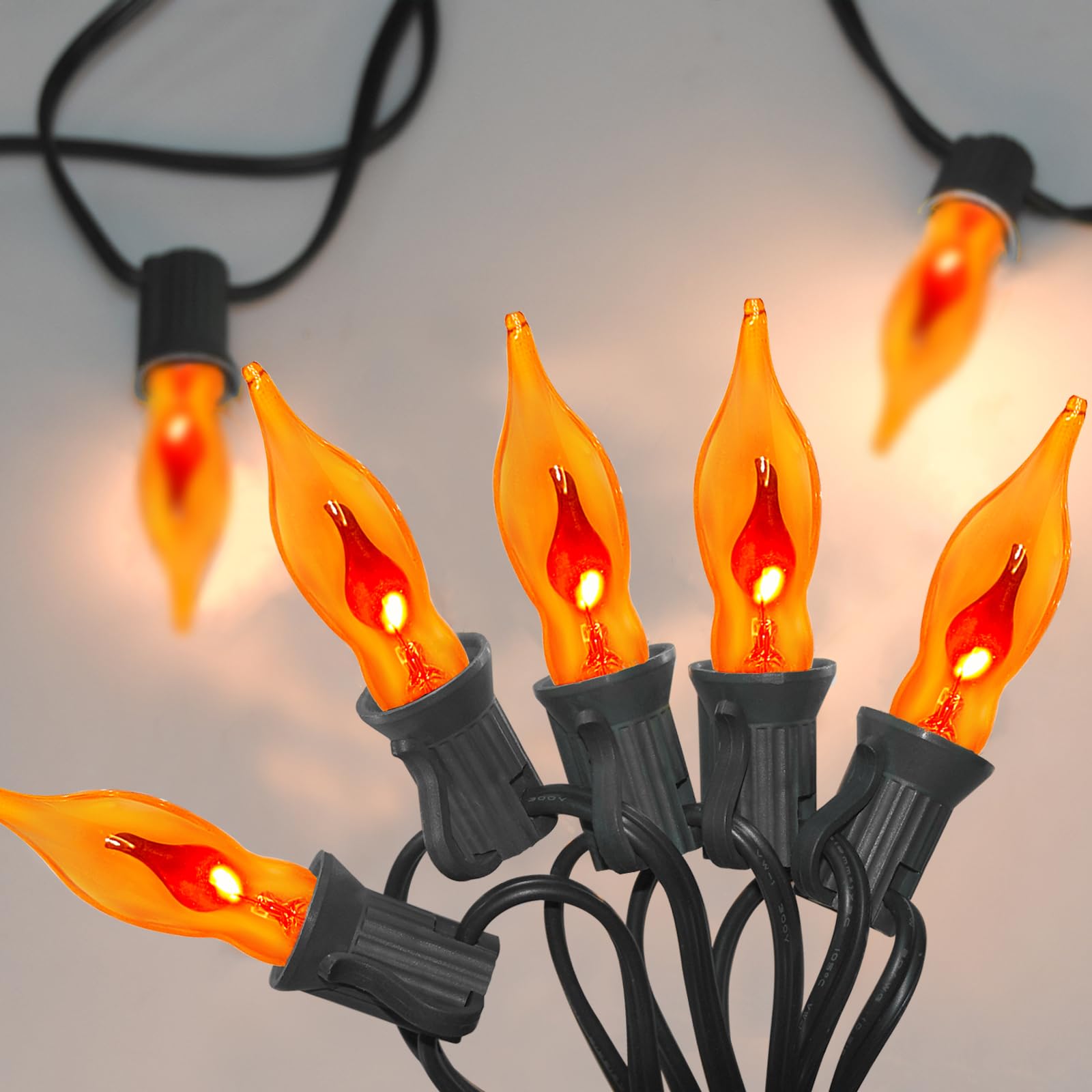 Cbebew C18 Flickering Flame String Lights, 10Ft Halloween Decorations ...
