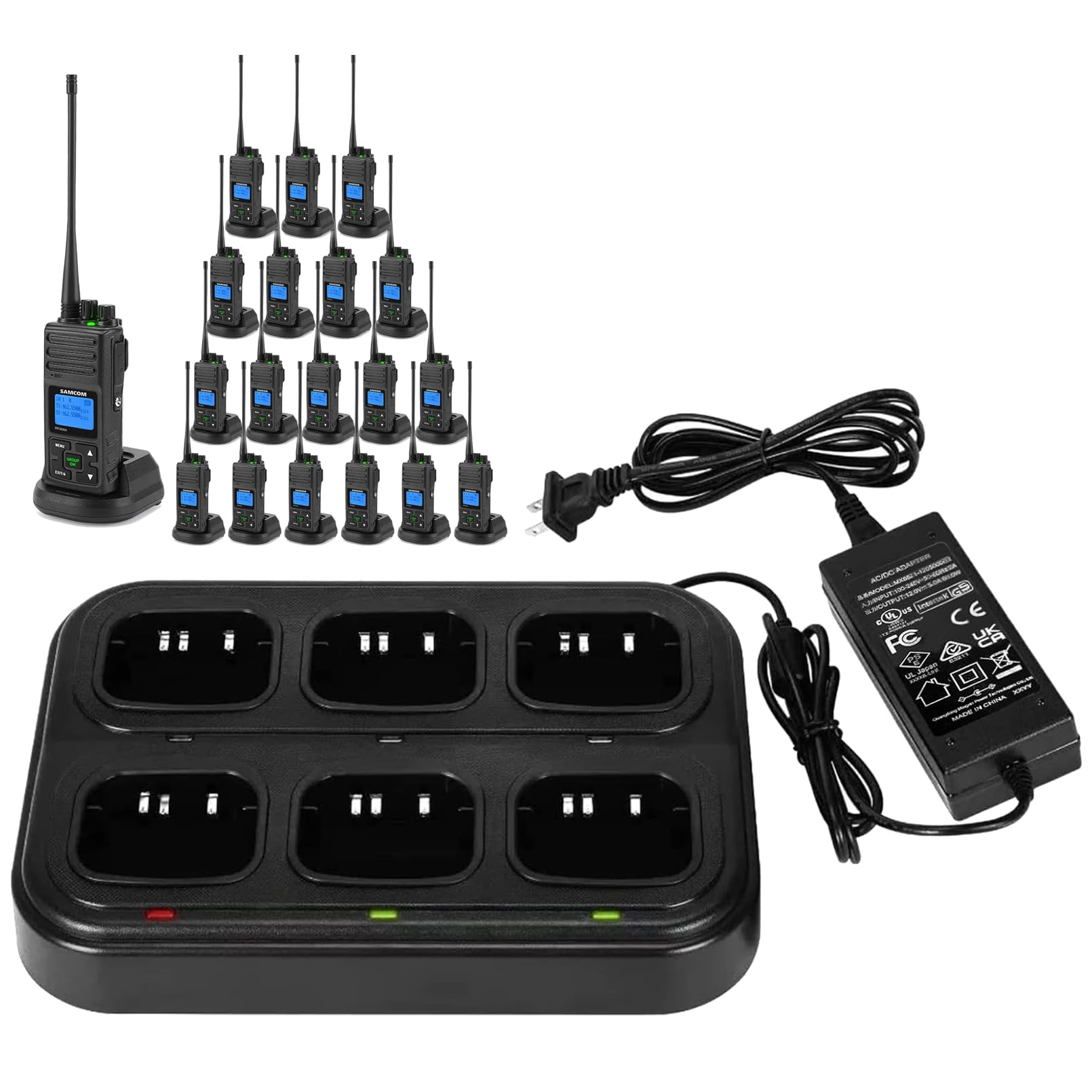 Amazon.com: SAMCOM 6 Way Multi Charger with 19 Packs Radios : Electronics
