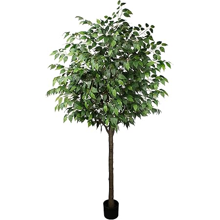 Amazon.com: Yepdin Artificia Ficus Tree 7Ft Tall Silk Ficus Tree with ...