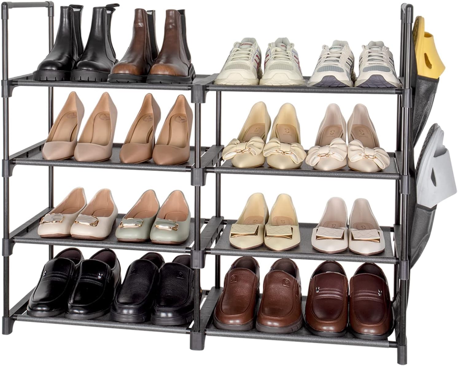 Amazon.com: HeFSRi 4 Tier Shoe Rack, 16-20 Pairs Narrow Expandable ...