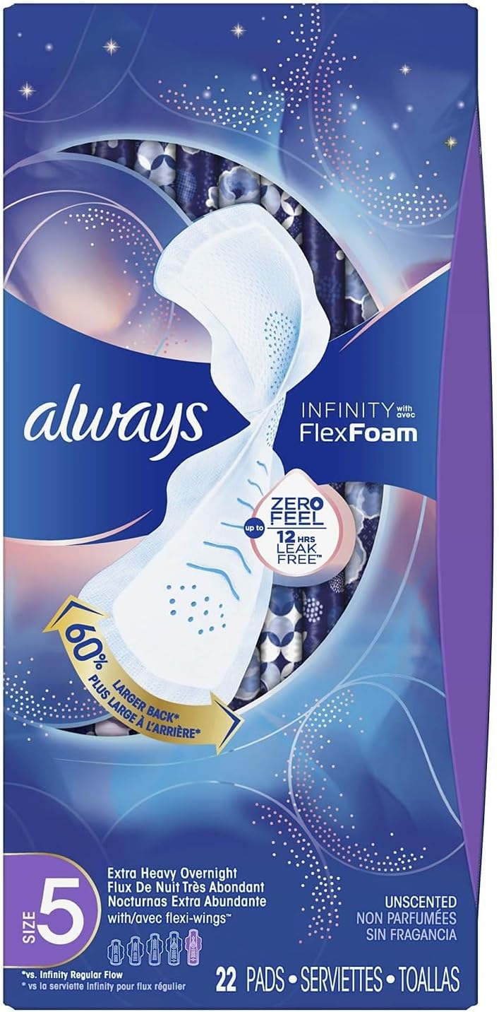Amazon.com: Always Infinity FlexFoam Pads for Women, Size 5, Extra ...