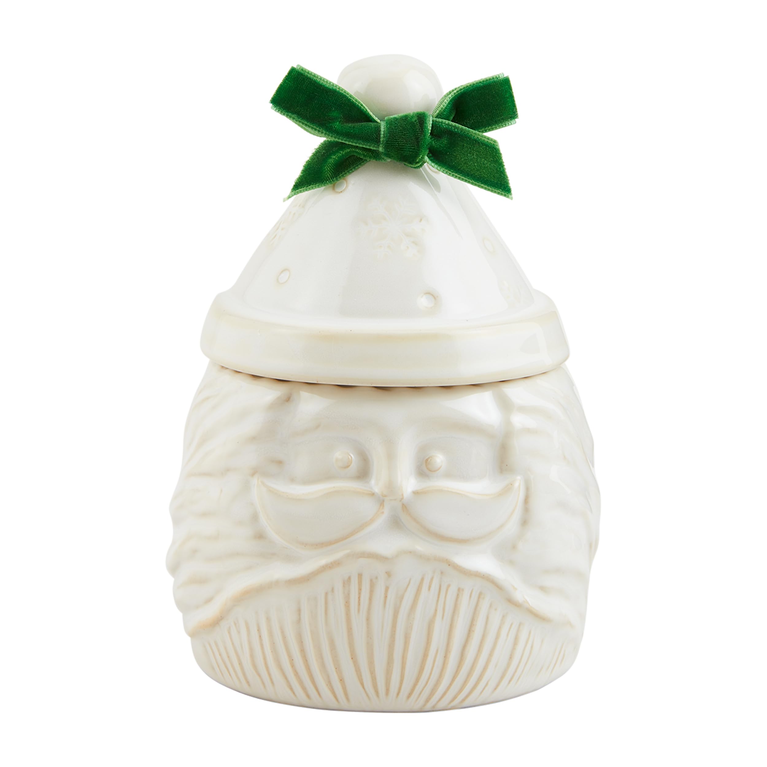 Amazon.com: Mud Pie Santa Small Xmas CANISTERS, 6" x 4" dia, WHITE ...