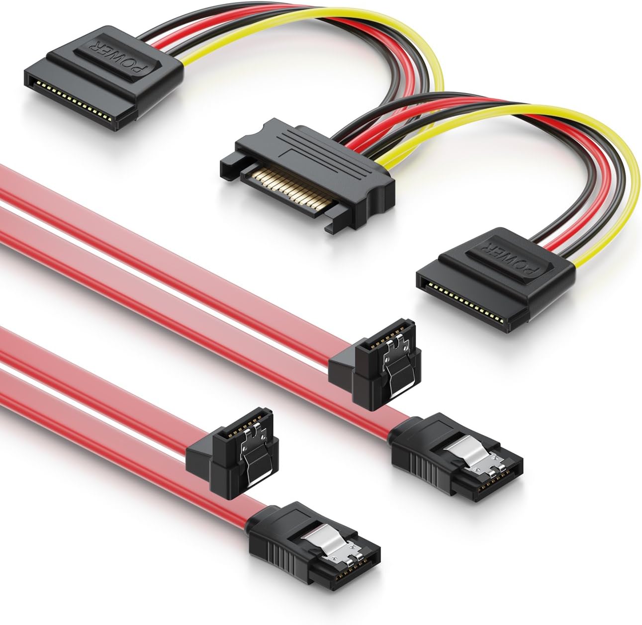 POPPSTAR Cable alimentacion SATA (4 vías), 1x conector macho a 4x ...