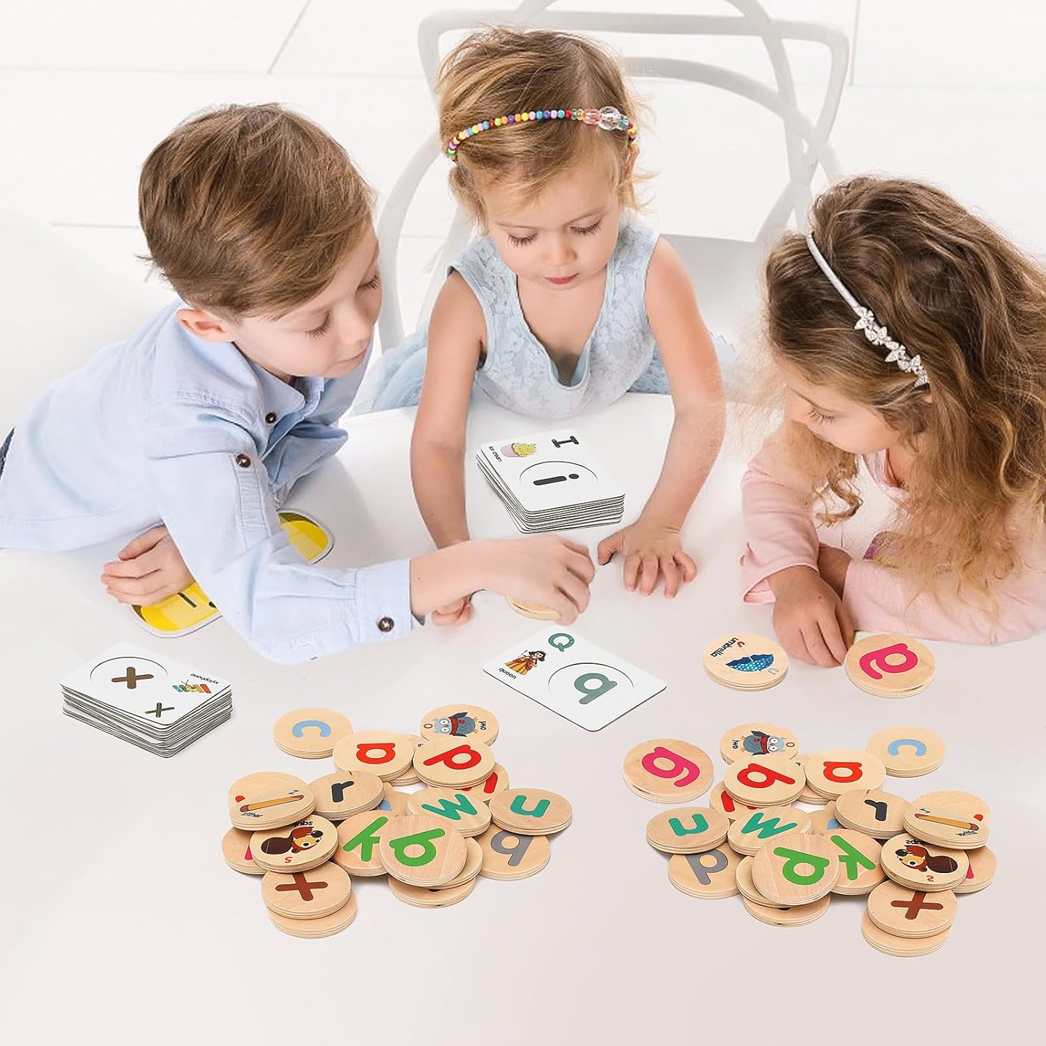 winbest Alphabet Flash Cards, Wooden Alphabet Puzzles, Learning ABC ...