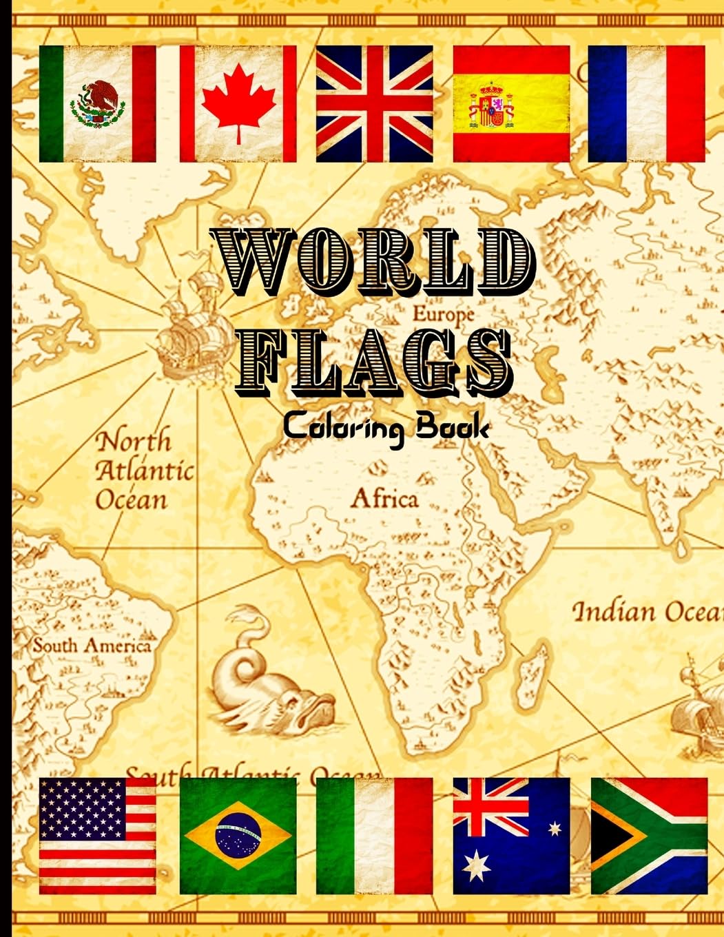 World Flags Coloring Book: Great World Countries Flags Coloring Book ...