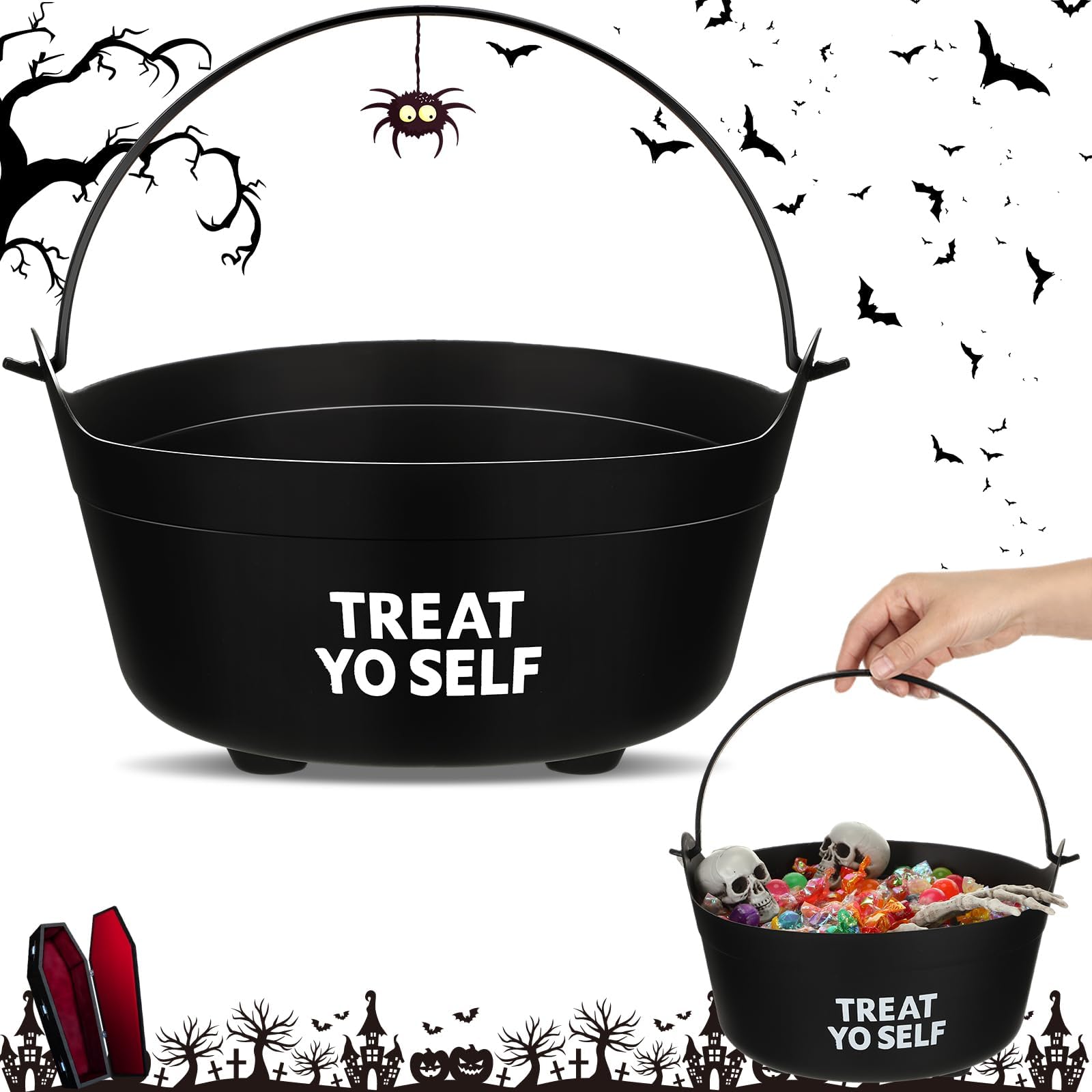 Amazon.com: Halloween Decor - Large Witches Legs Candy Bowl - with Set ...