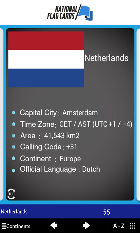 Aplicación NATIONAL FLAG CARDS en Amazon Appstore