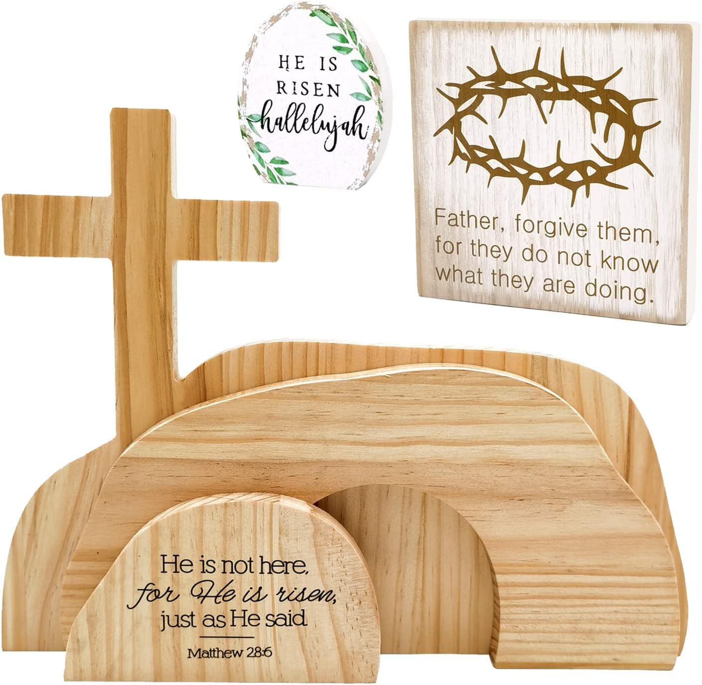 Amazon.com: Easter Wooden Decoration - Home Table Jesus Nativity Scene ...