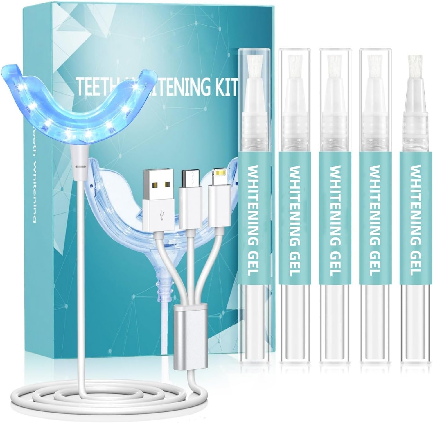 Riatanxi Teeth Whitening Kit Gel Light: 5×3ml Whitening Gel Pens 16X ...