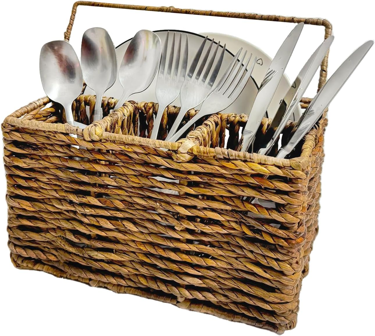 Amazon.com - GREEN ALLUVIUM Wicker Silverware Holder for Party ...