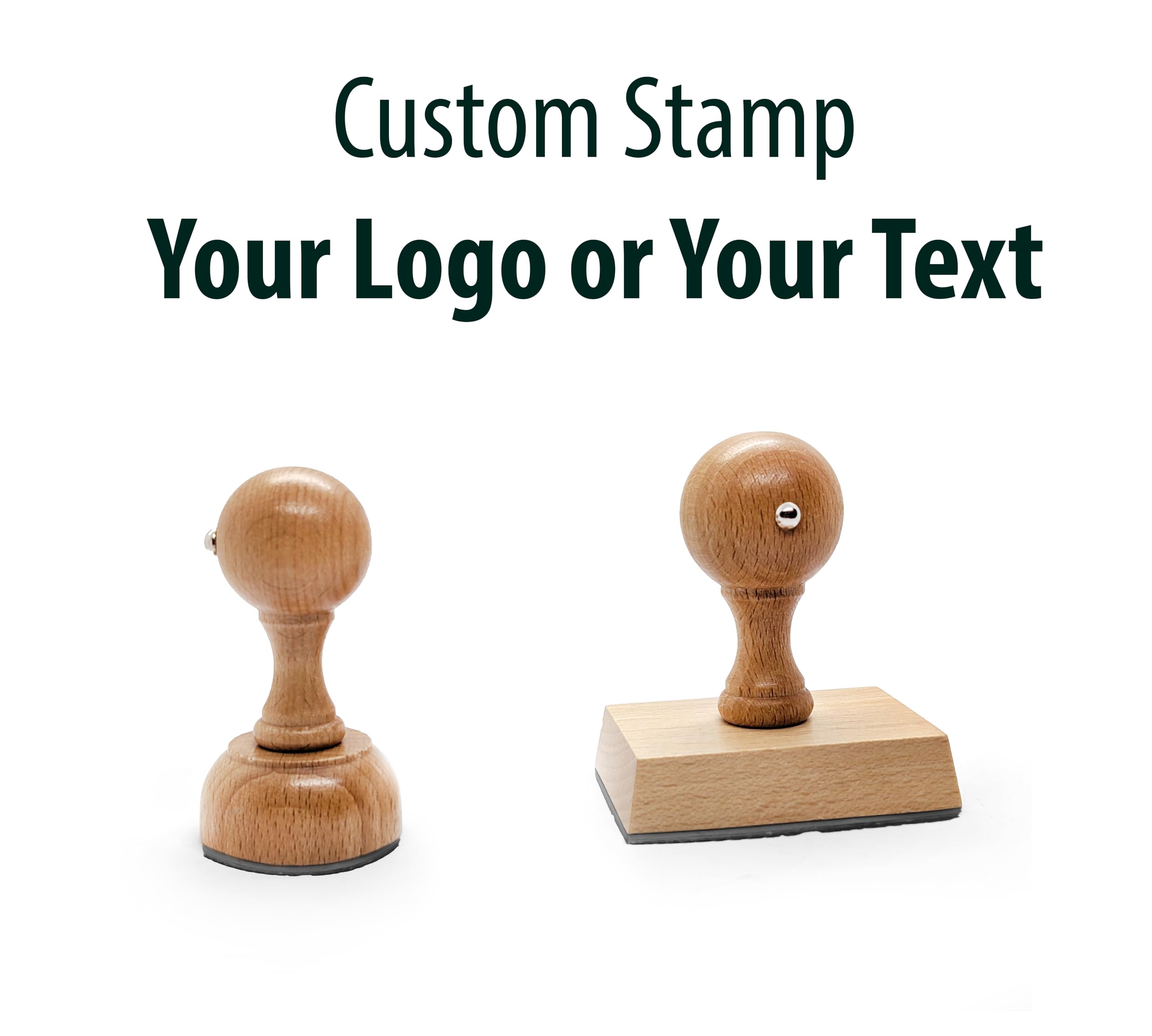 Personalised Wooden Rubber Stamp, Customize with your logo or text in ...