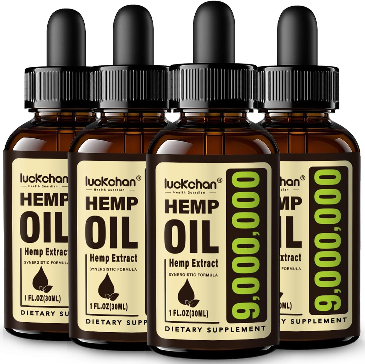 Amazon.com: LUCKCHAN Hemp Oil Organic Extra Strength (4-Pack) High ...