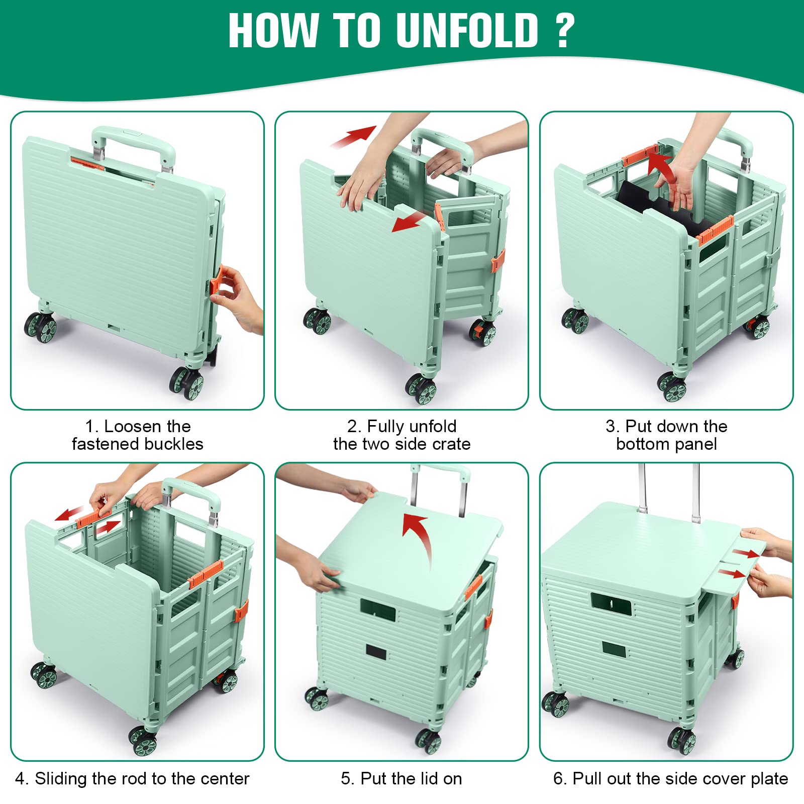 Snapklik.com : FELICON SELORSS Folding Utility Cart Portable Rolling ...