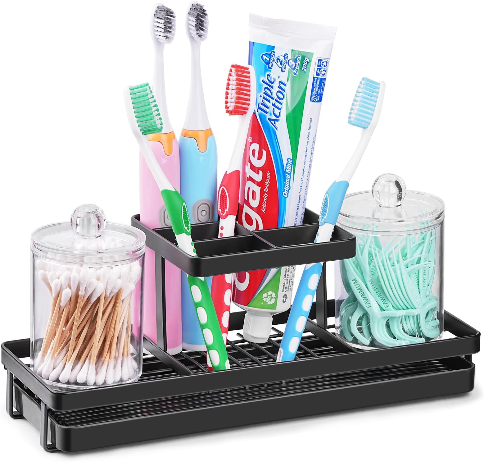 Amazon.com: MYITYARD Toothbrush Holders for Bathrooms, 3 Slots Metal ...