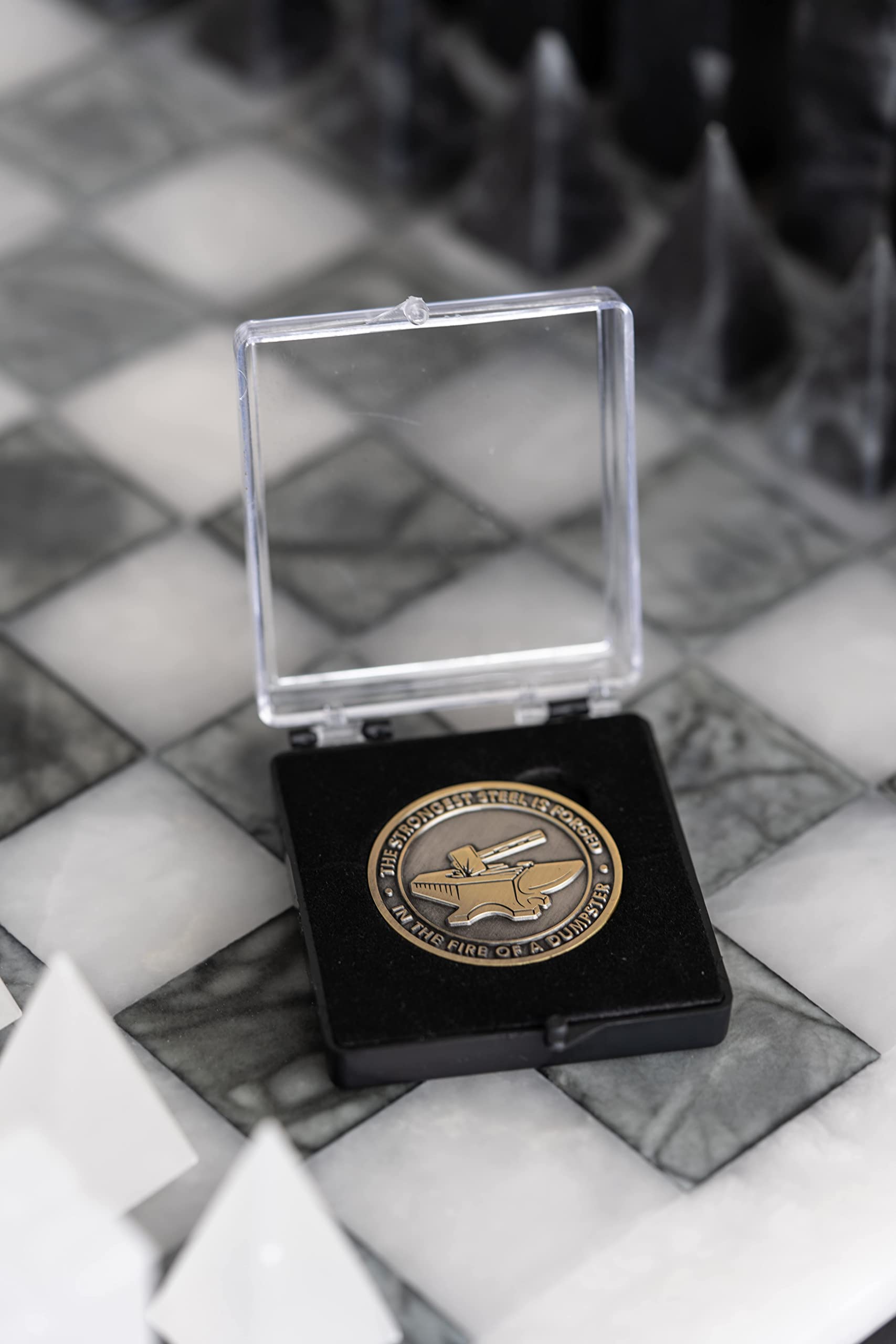 Employee Appreciation Dumpster Fire Skull Challenge Coin - Funny Office ...