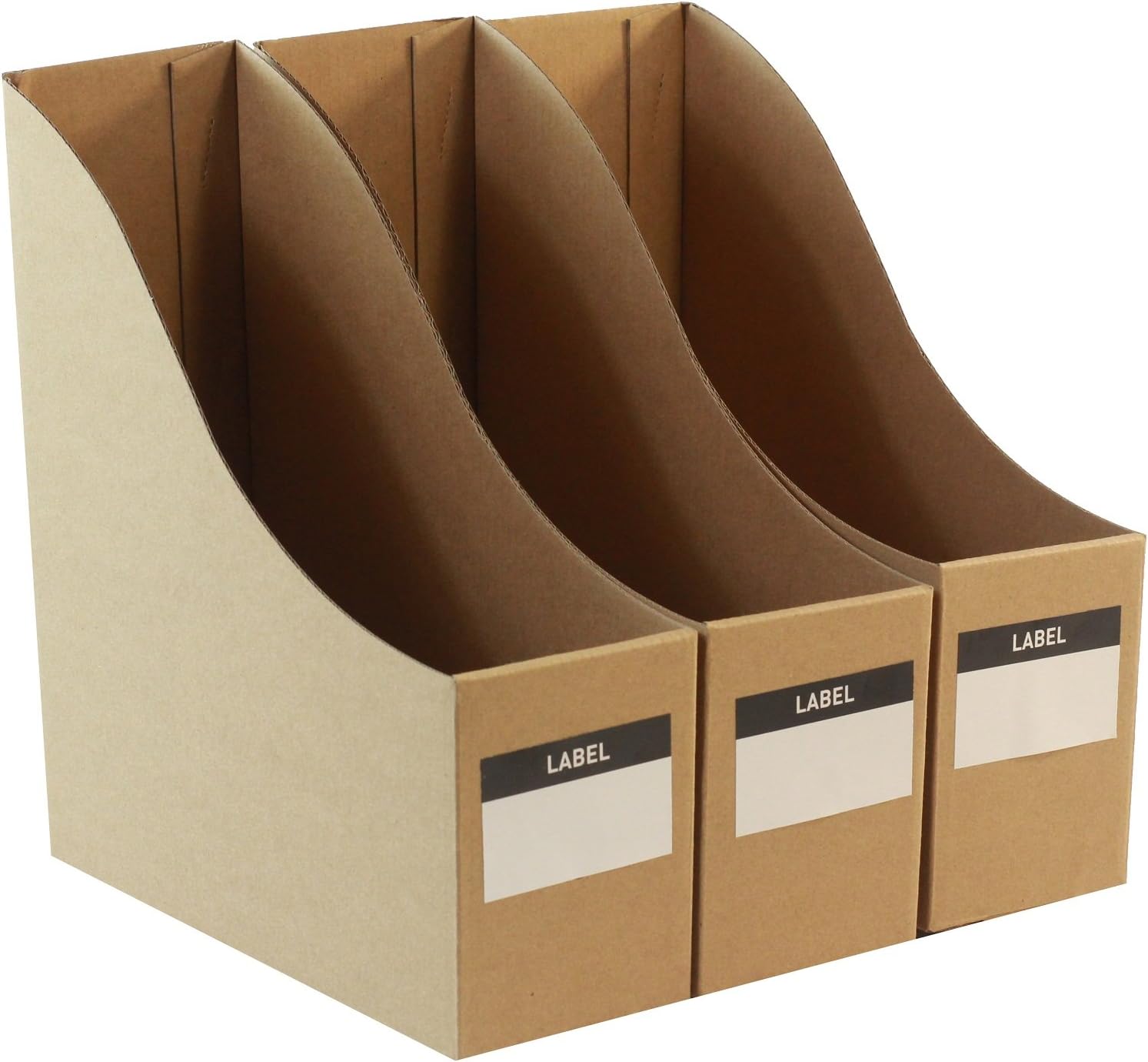Cardboard Document File Holders Desktop Organizers – Set of 3 : Amazon ...