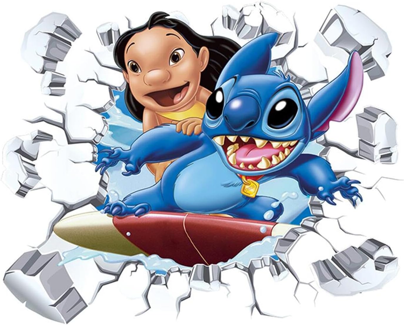 Amazon.com: FANG LIAN Lilo and Stitch Wall Decals Cartoon Wall Stickers ...