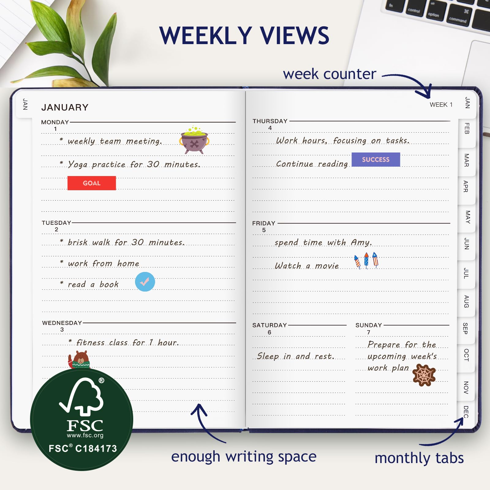 Snapklik.com : JUBTIC 2024 Planner, 2024 Weekly And Monthly Planner