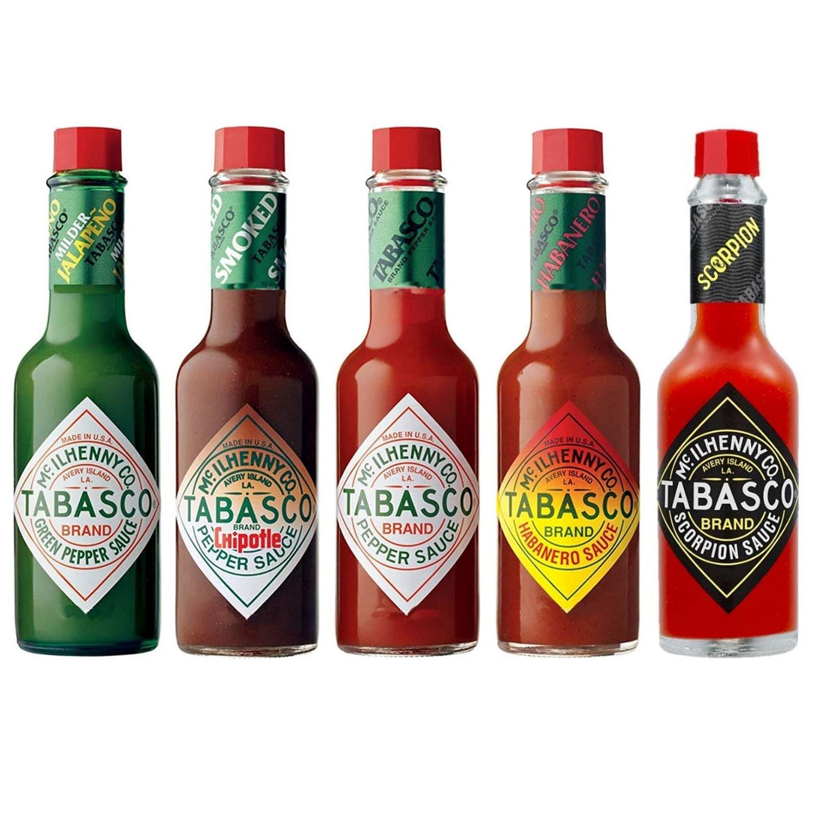 Buy Multipack of Tabasco Pepper Sauces five flavour variety pack ...