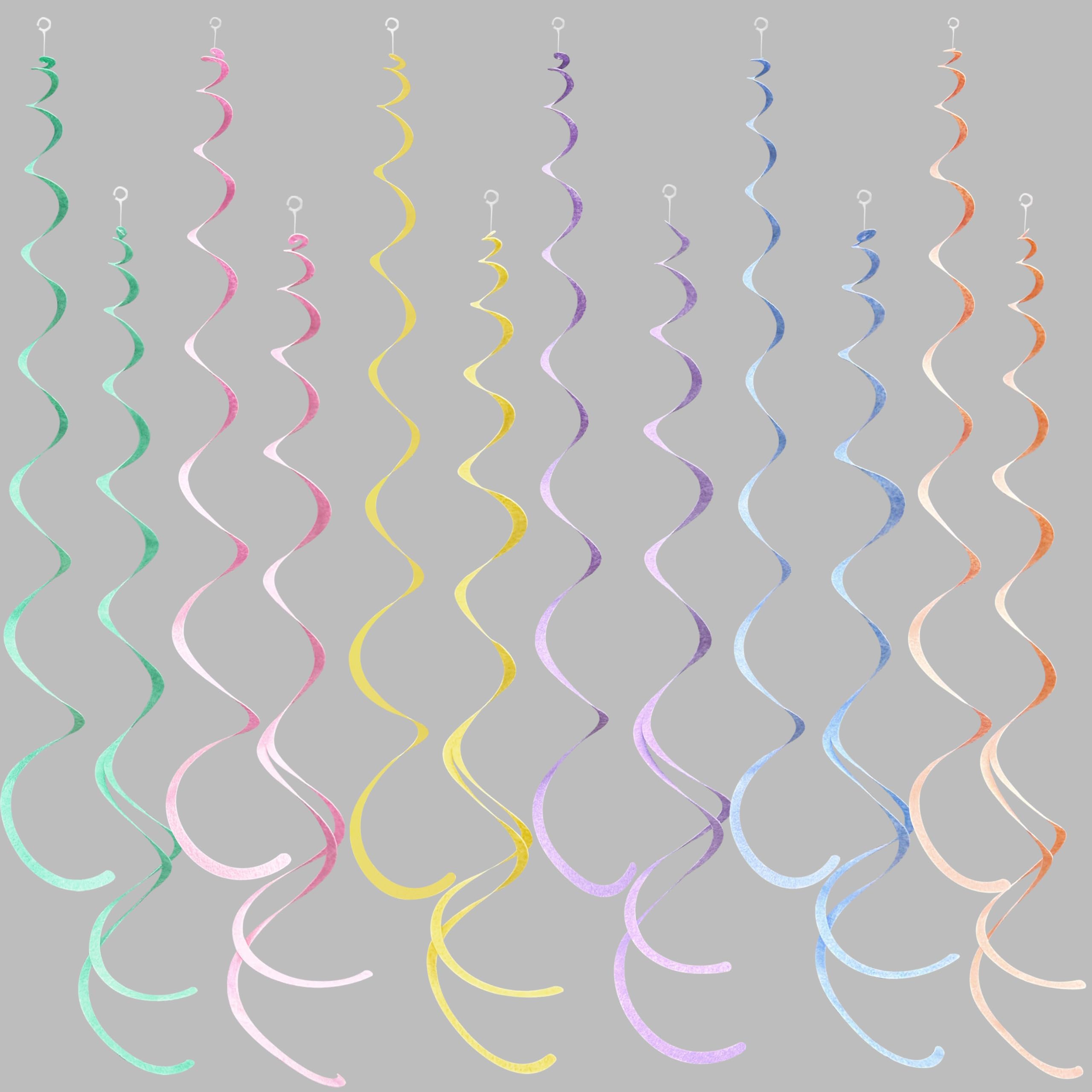 Amazon.com: 36 Pcs Hot Pink Hanging Swirl Decorations Ombre Pink White ...