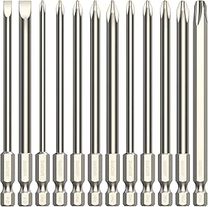 BROPPE Slotted Phillips Screwdriver Bit Set, 1/4 Inch Hex Shank, PH0 ...