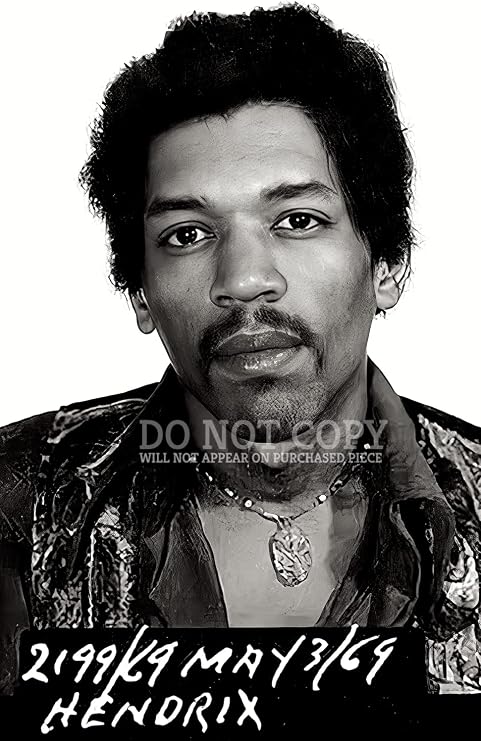 Amazon.com: Jimi Hendrix Mugshot Photograph 11 X 17 - Magnificent 1969 ...