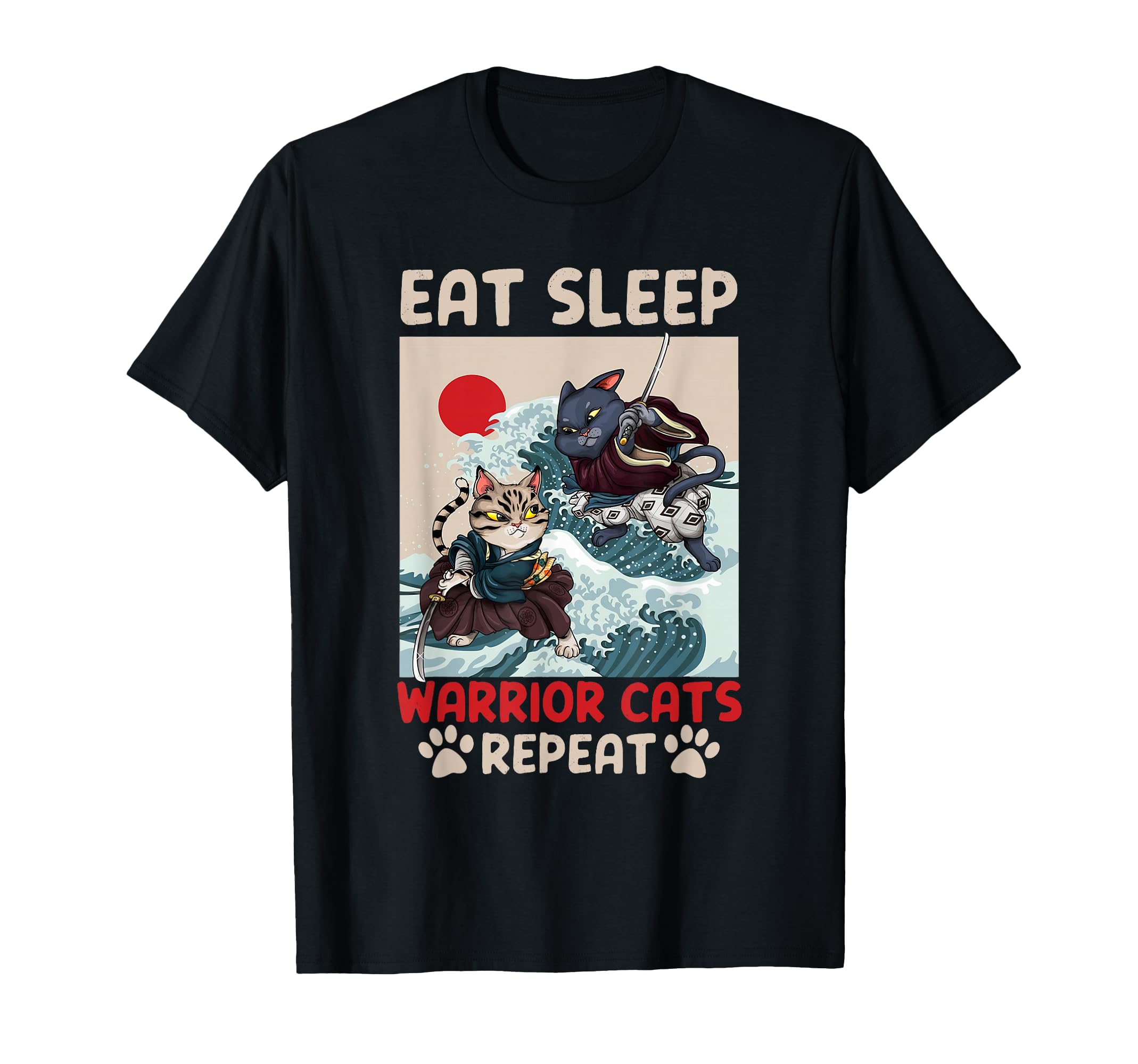 Amazon.com: Eat Sleep Warrior Cats Repeat Feline Lover Kitten T-Shirt ...