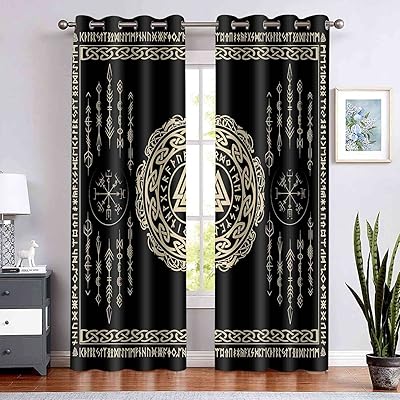 Amazon.com: Fblifil Bohemian Sun Moon Curtains Retro Floral Aesthetic ...