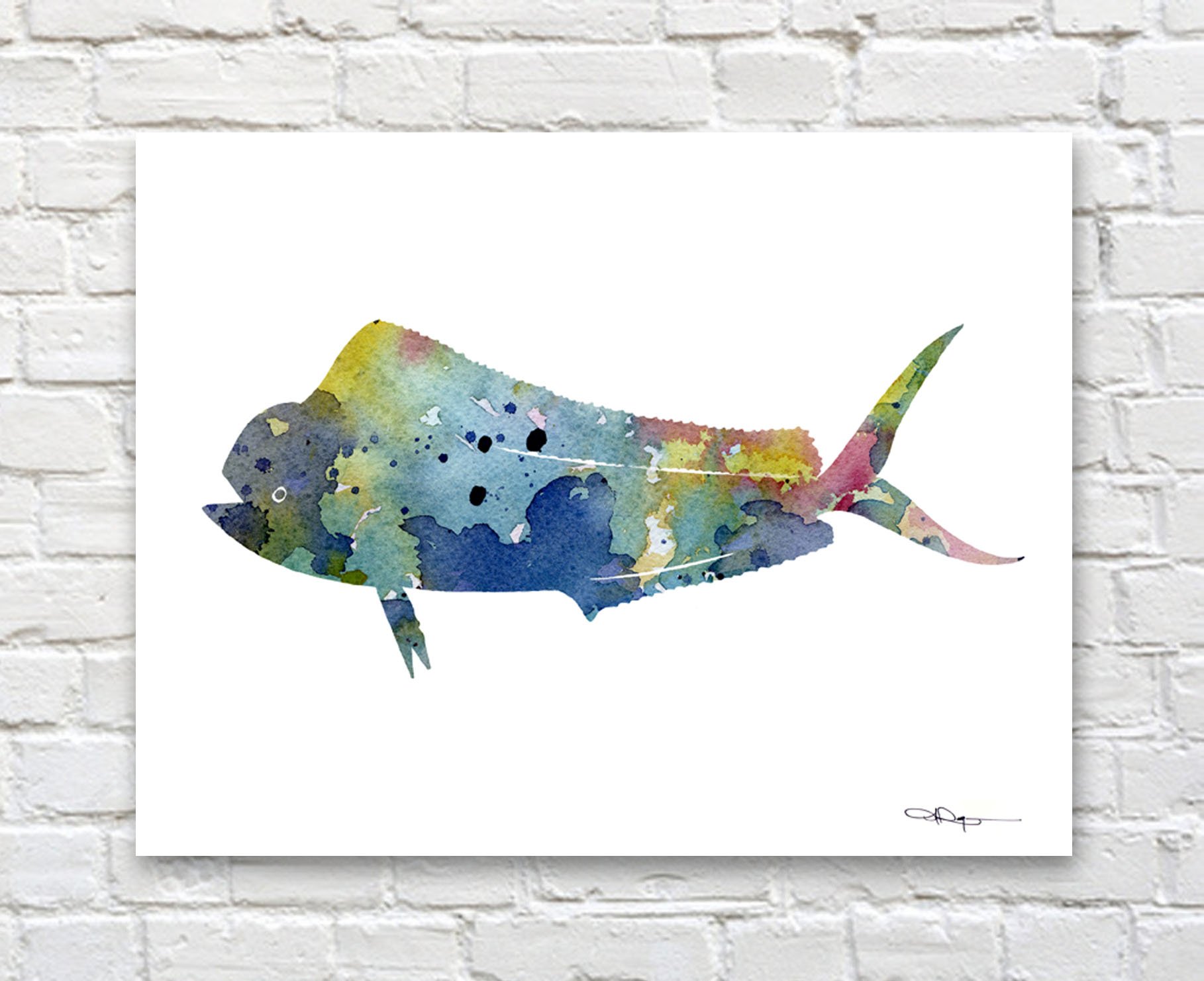 Abstract Watercolor Fish