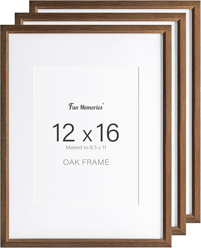 Amazon.com - Fun Memories 12x16 Picture Frame, Solid Oak Wood Picture ...