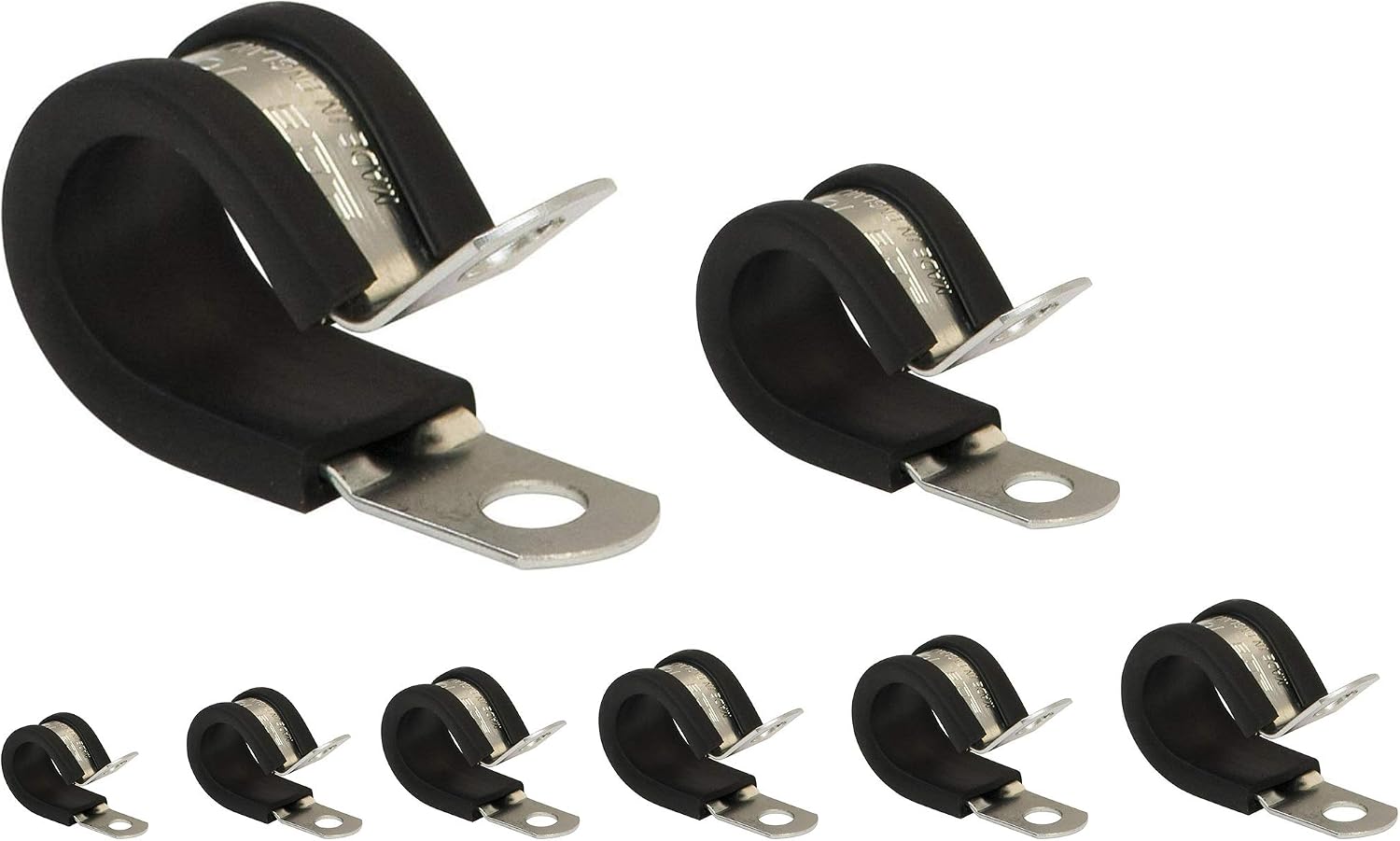 12mm to 40mm Rubber EDPM Lined Metal P-Clip - 10 Pack - 10 Year ...