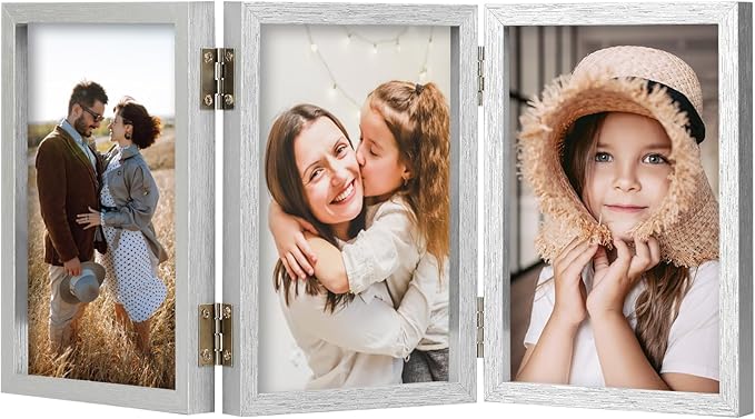 Amazon.com - ORIVAN 4x6 Triple Picture Frame Hinged 3 Photos Folding ...