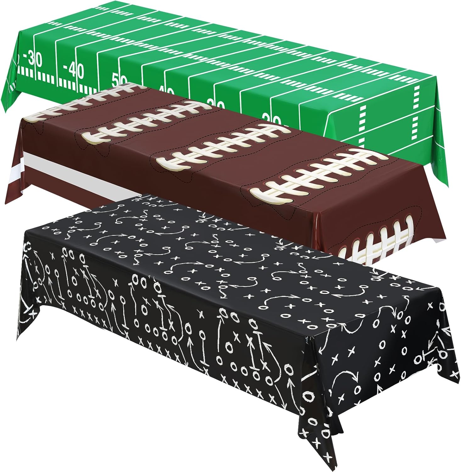 Amazon.com: 3PCS Football Tablecloth Plastic Table Cloth Cover for ...