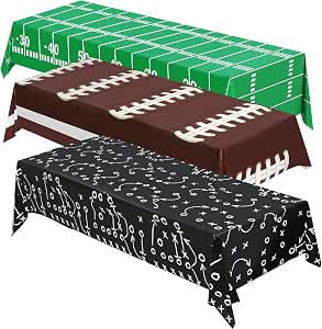 Amazon.com: BeadRiver 3PCS Football Tablecloth Plastic Table Cloth ...