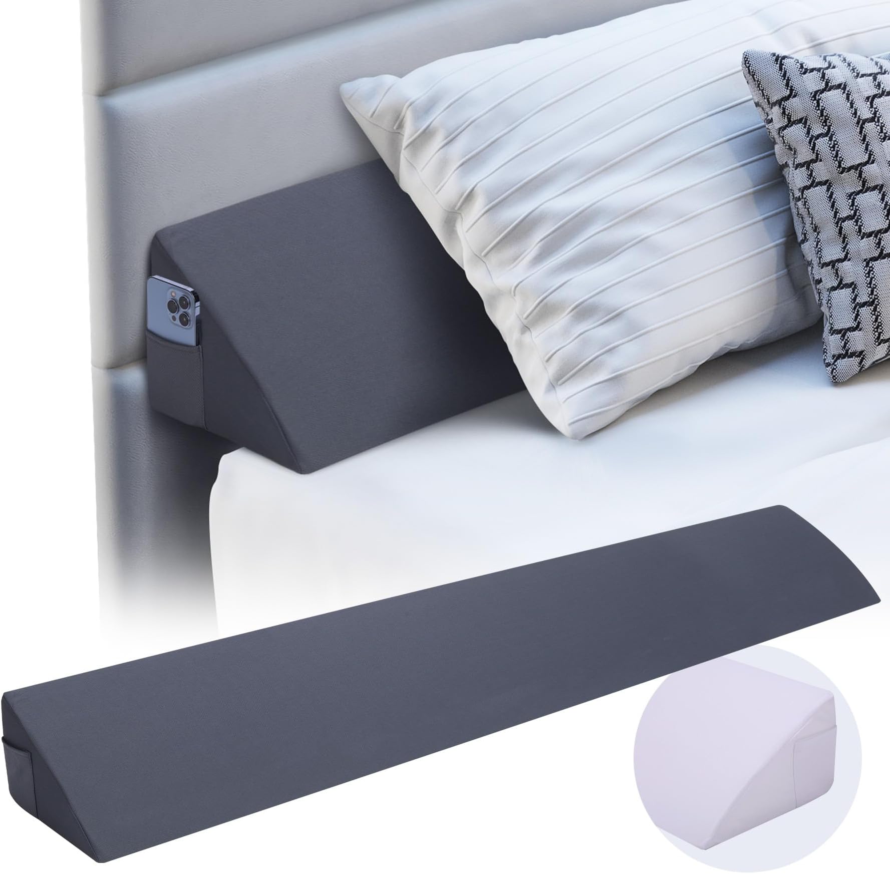 Amazon.com: INNOCO Bed Wedge Pillow for Twin/Twin XL Mattress, Headboard Pillow Closes 0-6" Gap ...