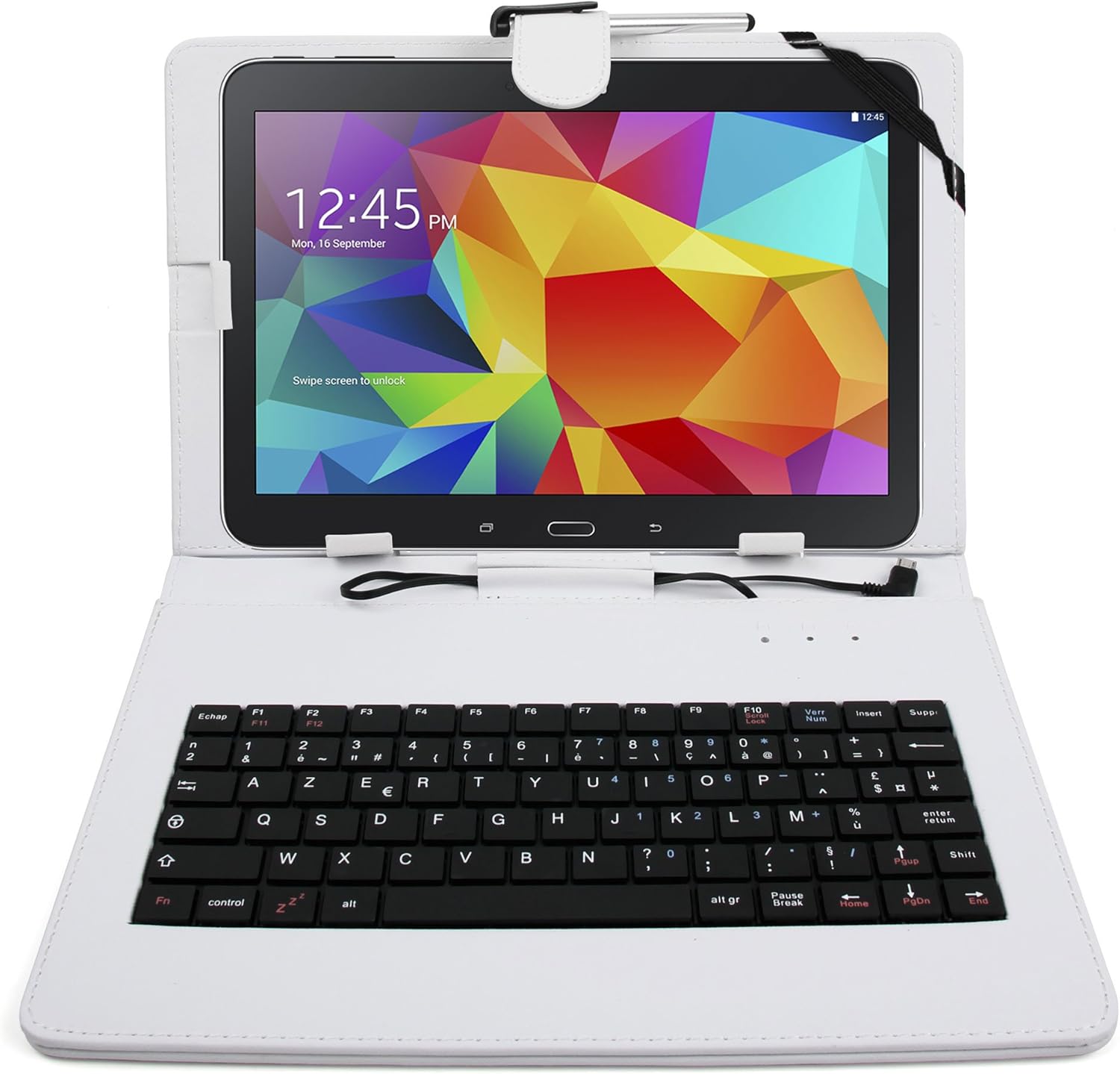 DURAGADGET Etui Clavier AZERTY Blanc pour tablettes Samsung Galaxy Tab ...