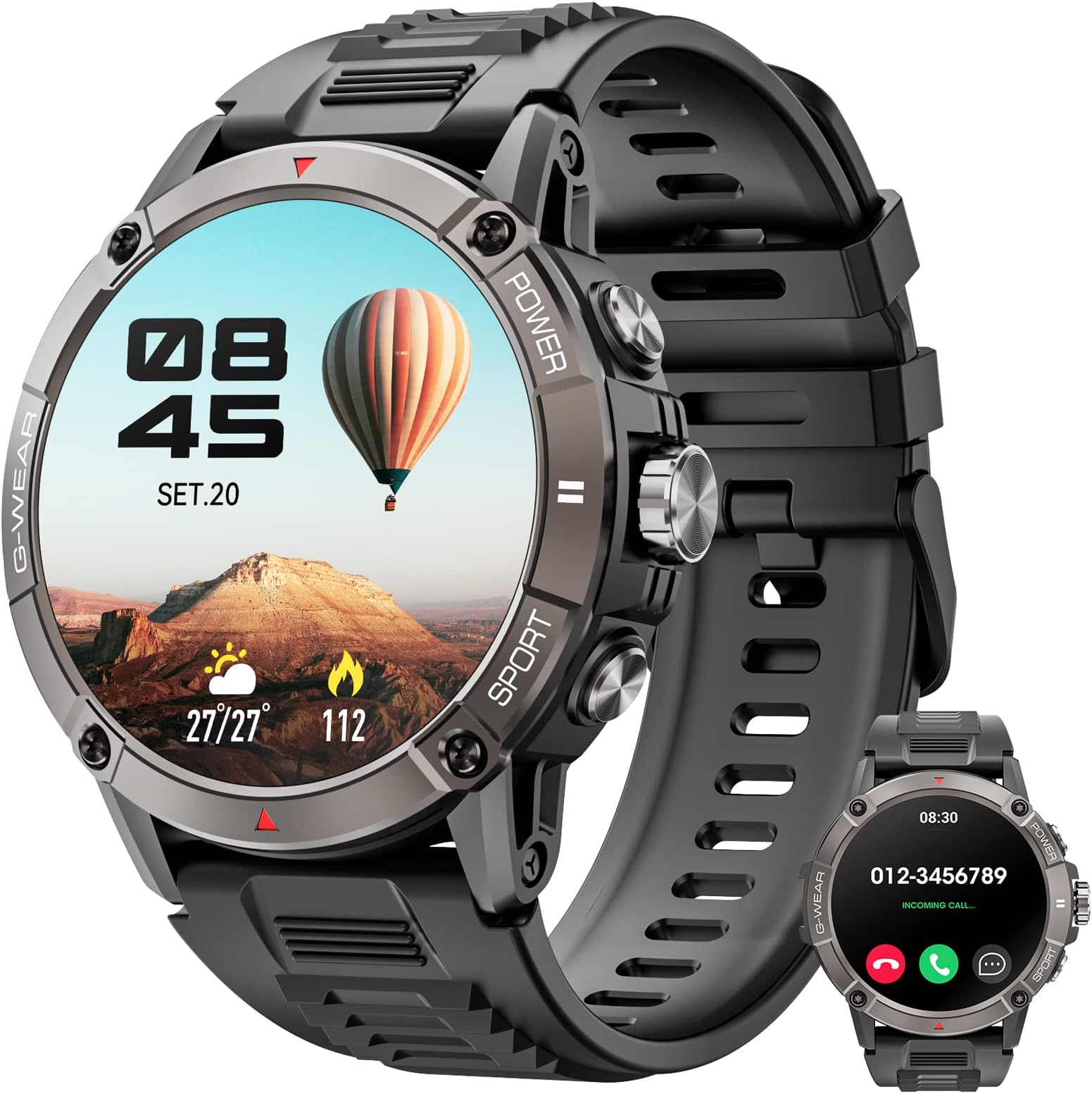 Smart Watch for Men with Bluetooth Call, 1.52''HD Military smartwatch ...