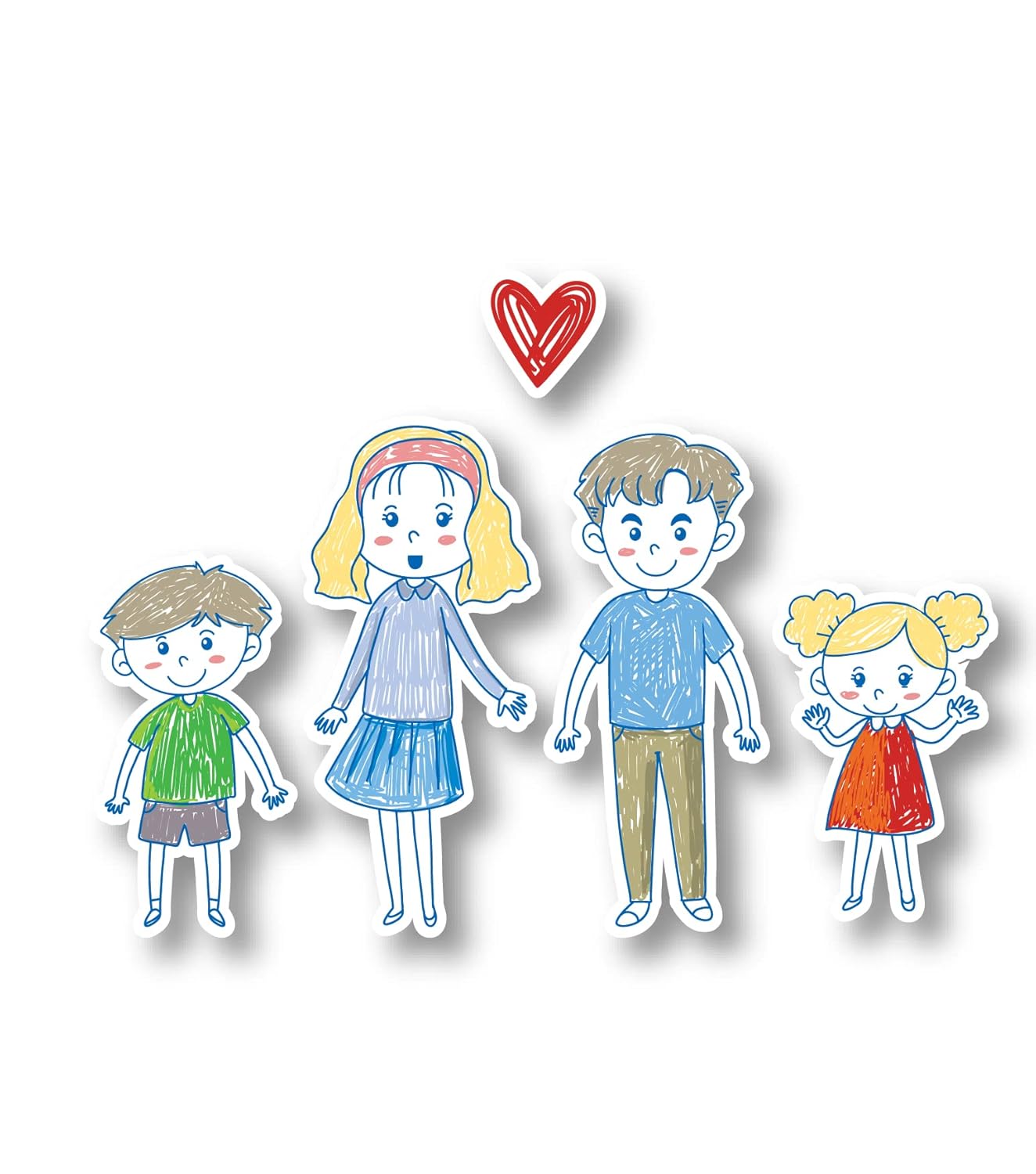 Amazon.com: Family Car Sticker, Mom Dad Two Kids Car Window Sticker ...