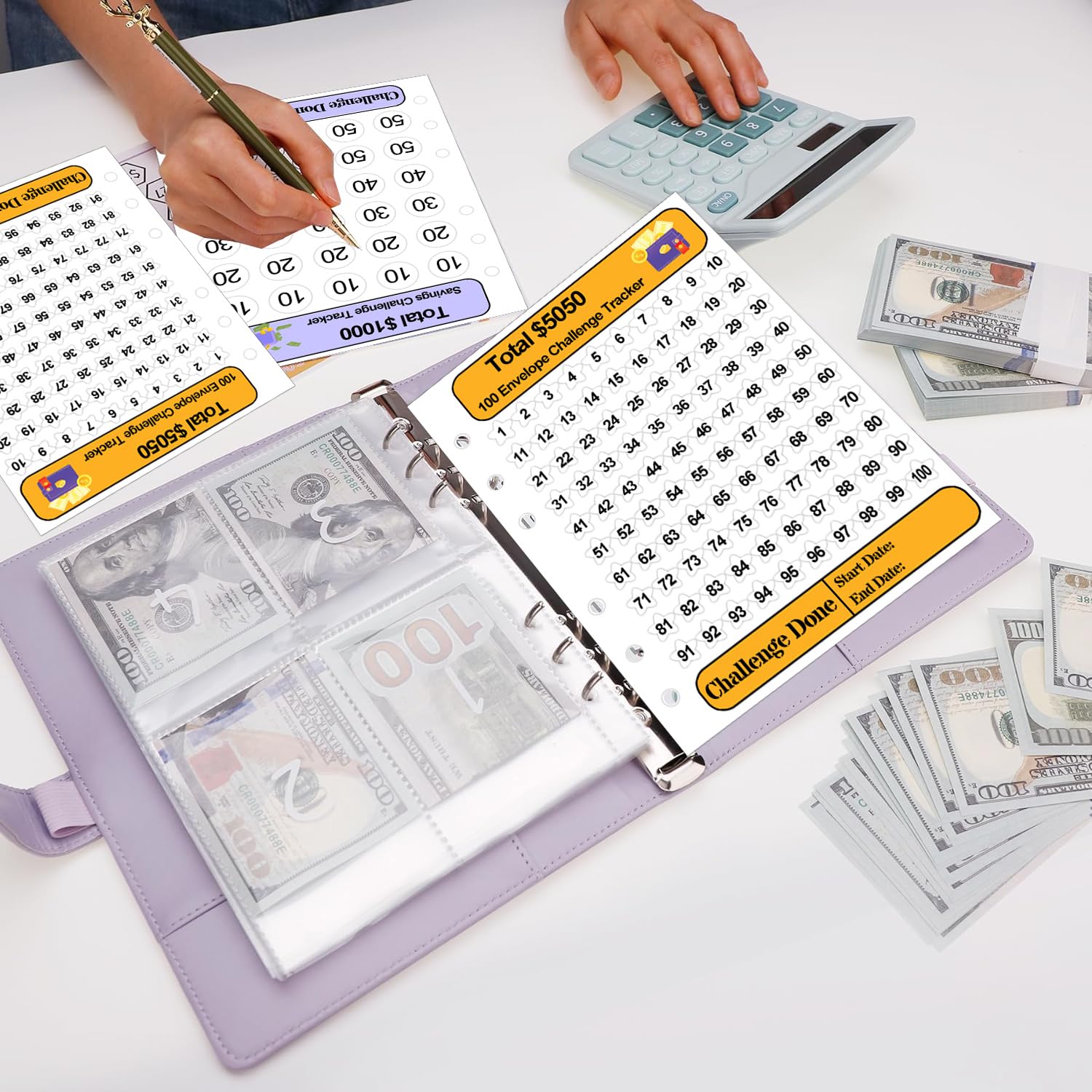 Snapklik.com : 20 Sheets Money Saving Challenge Binder Trackers 6 Ring ...