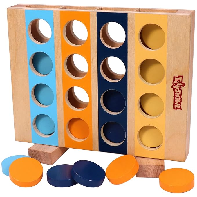 Toyshine Wooden Color Sorting Circle Matching Toys, Montessori ...
