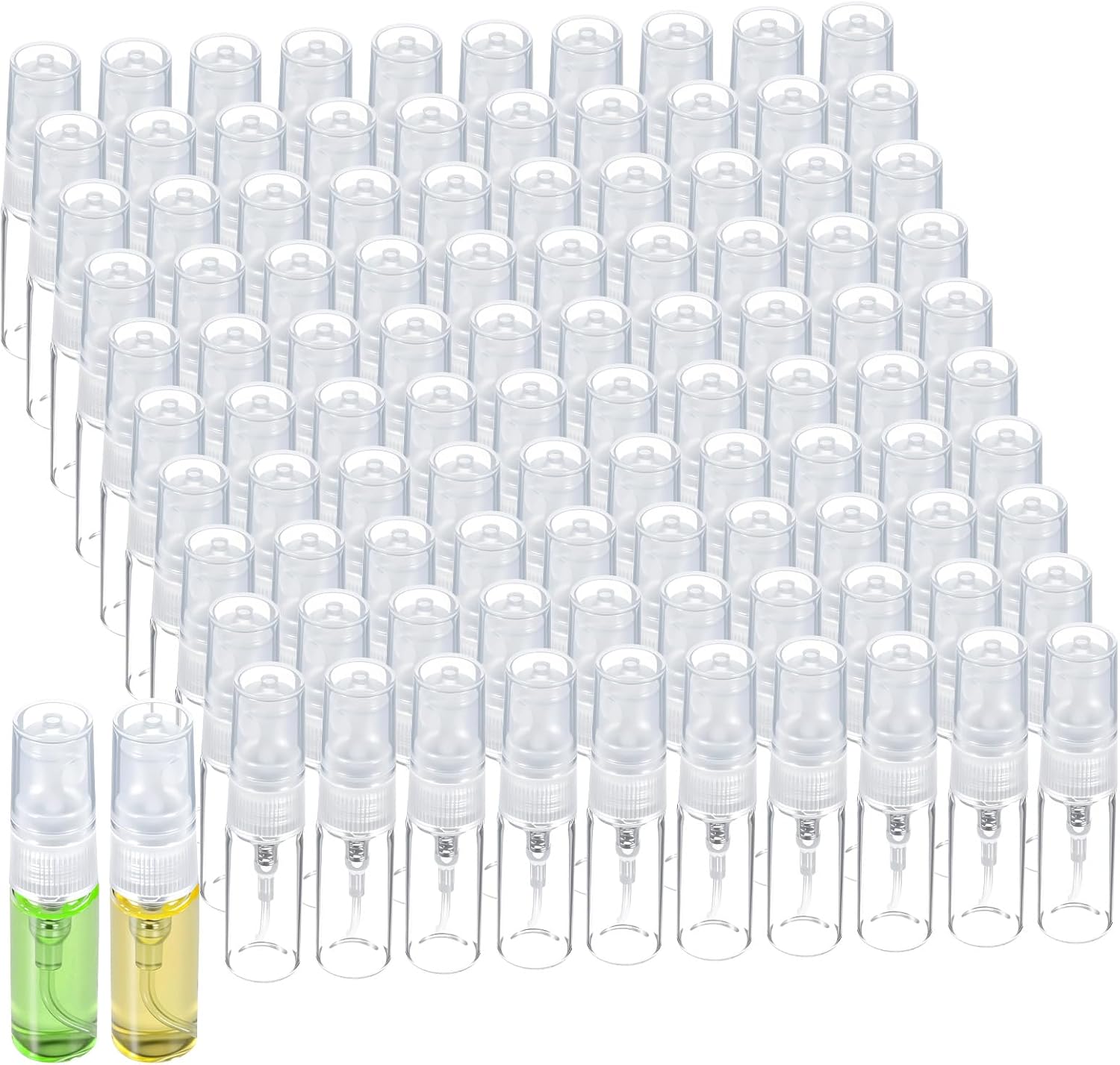 Amazon.com: 100 Pcs Mini Spray Bottles, Clear Glass Perfume Bottles ...