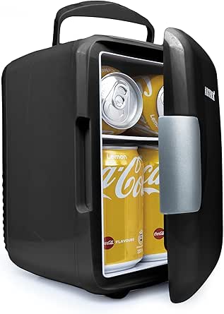 ARTECH 4L Mini Fridge for Bedrooms - 6 Can Portable AC+DC Power Cooler ...
