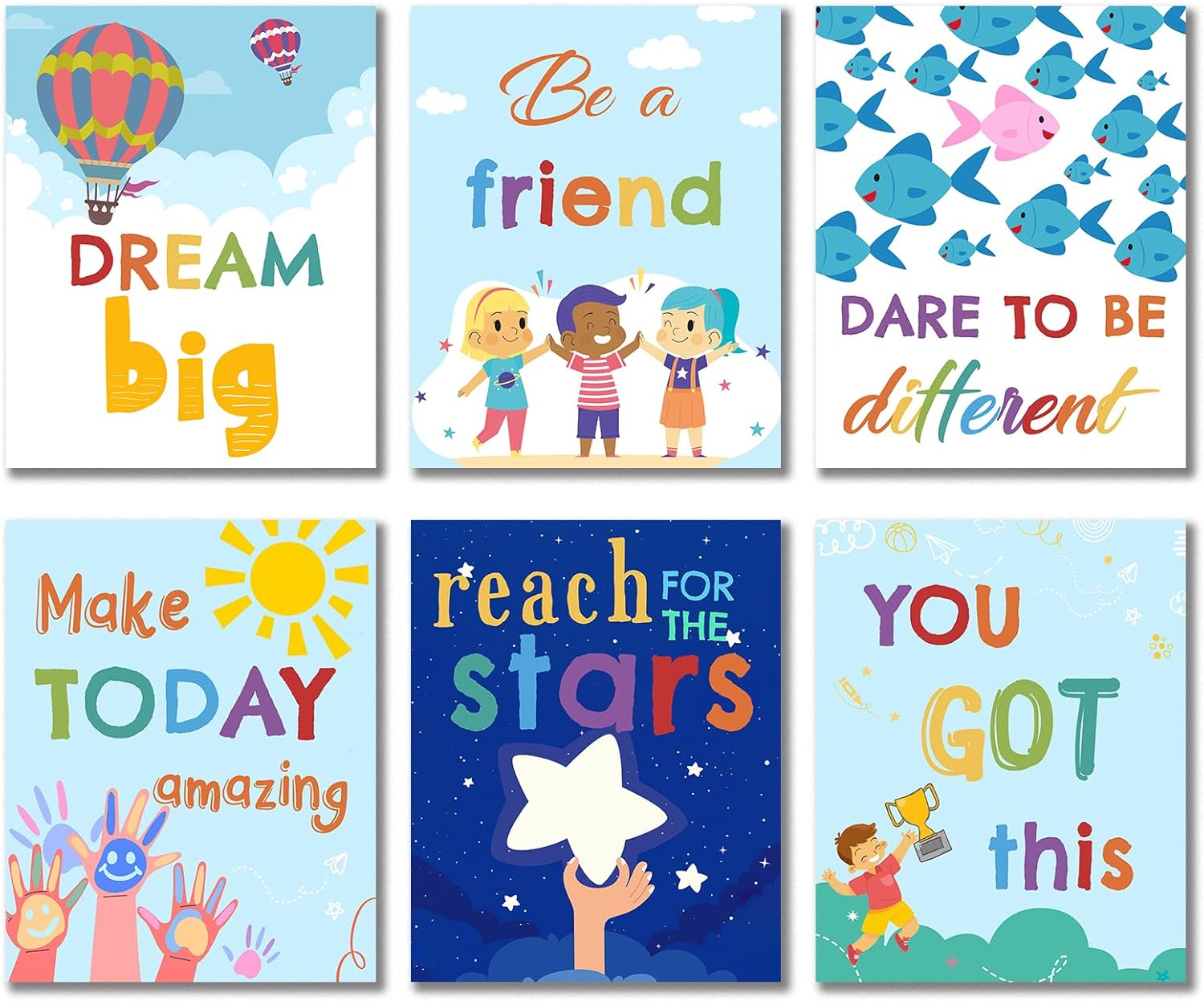 Amazon.com: Phieoixs 6Pcs Inspiring Quotes Classroom Decorations ...