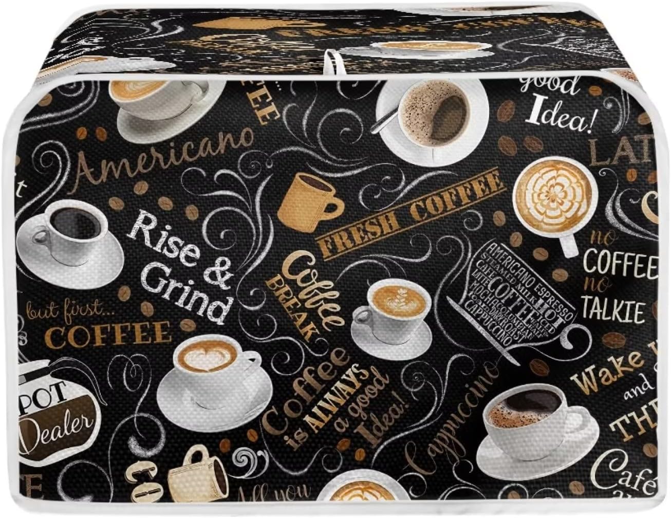 Amazon.com: UNICEU Coffee Pattern Toaster Cover, Quilted Toaster Cover ...