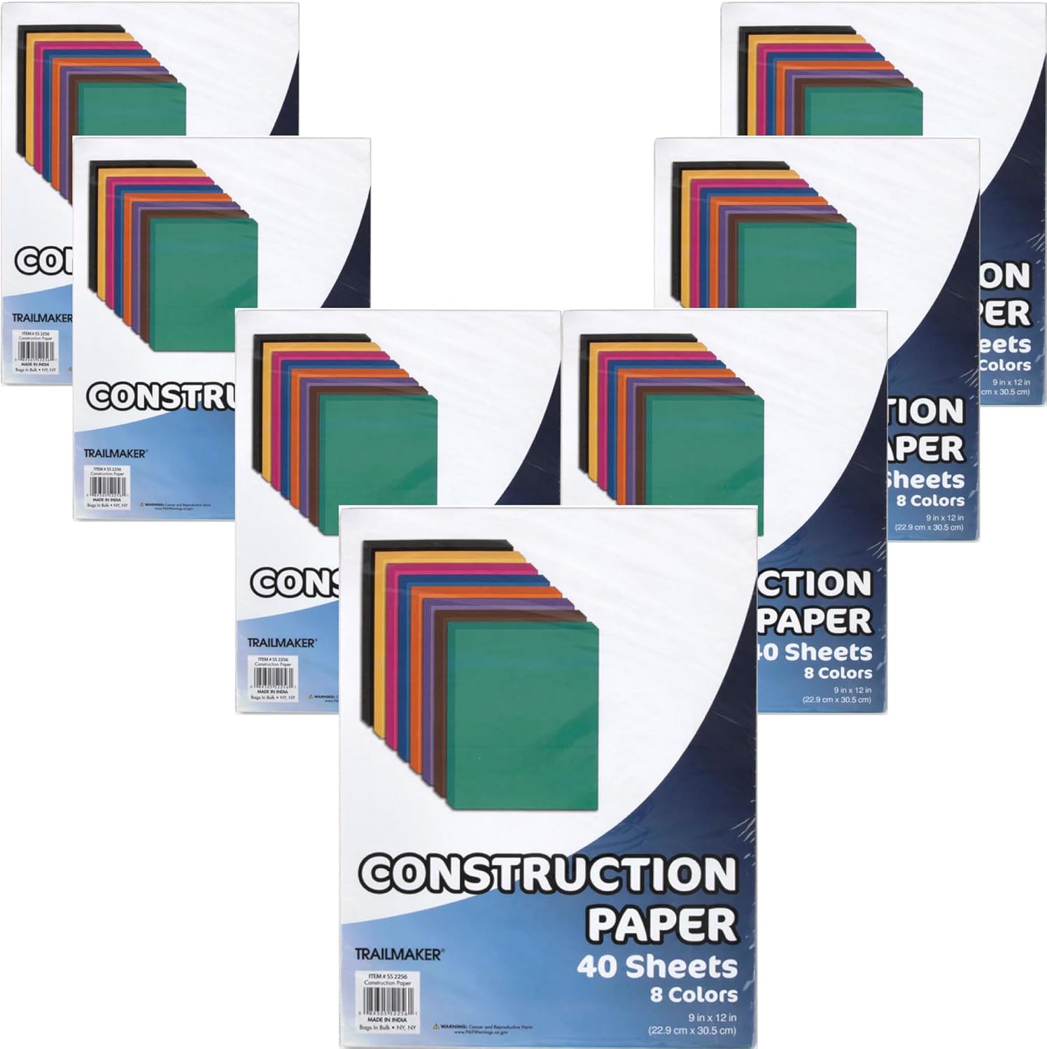 Amazon.com: (50 Packs) Construction Paper Assorted Colors Bulk 9x12 ...