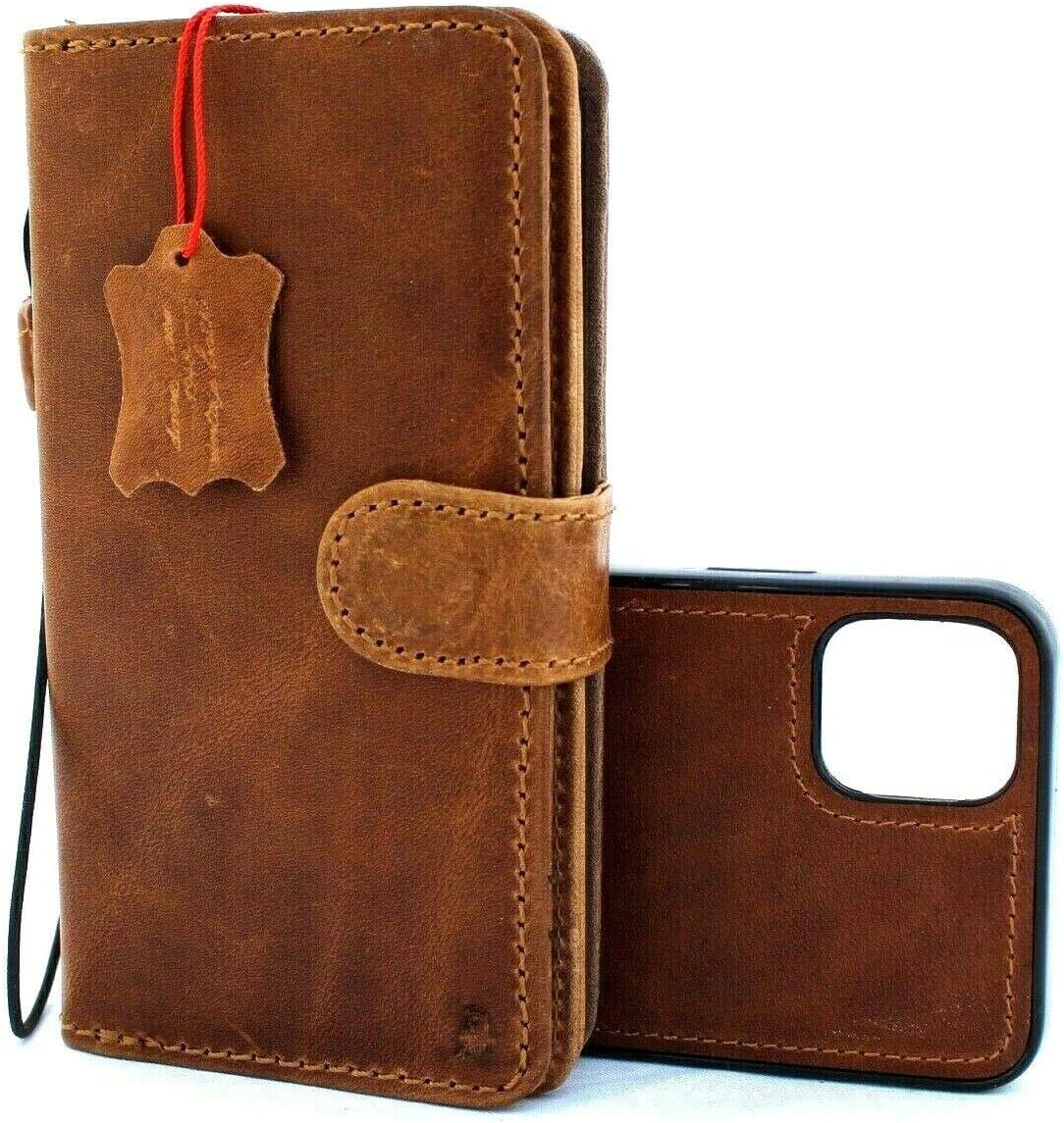 Amazon.com: JAFO Genuine Leather Case for iPhone 11 Pro Max Book Wallet ...