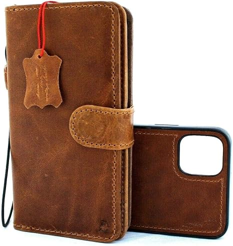 Amazon.com: JAFO Genuine Leather Case for iPhone 11 Pro Max Book Wallet ...